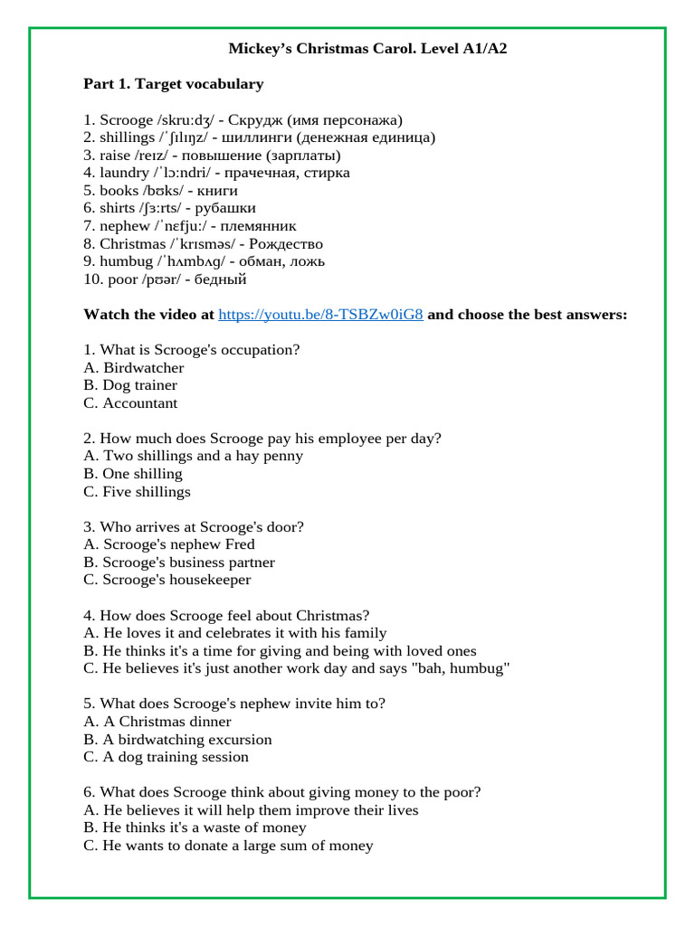 Mickey 39 S Christmas Carol A1 | PDF | Ebenezer Scrooge | Christmas