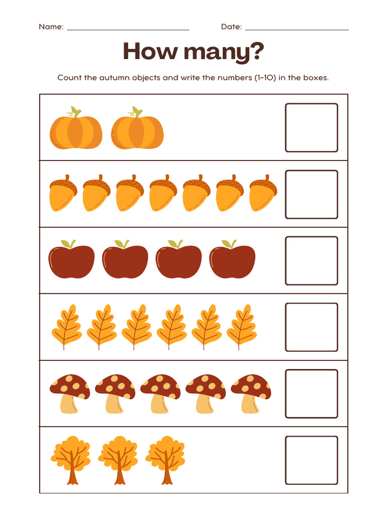 Autumn Counting Activity | PDF