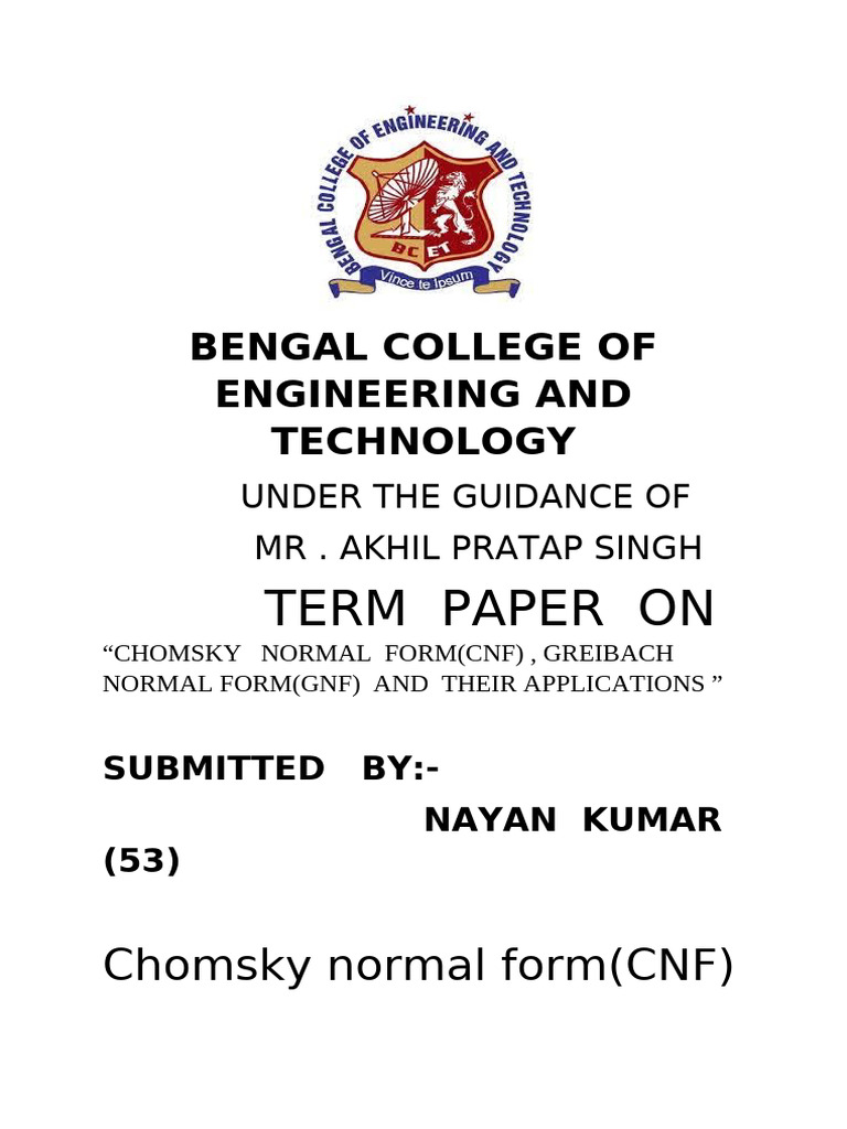GNF and CNF in Context of Automata | PDF | Syntax | Grammar