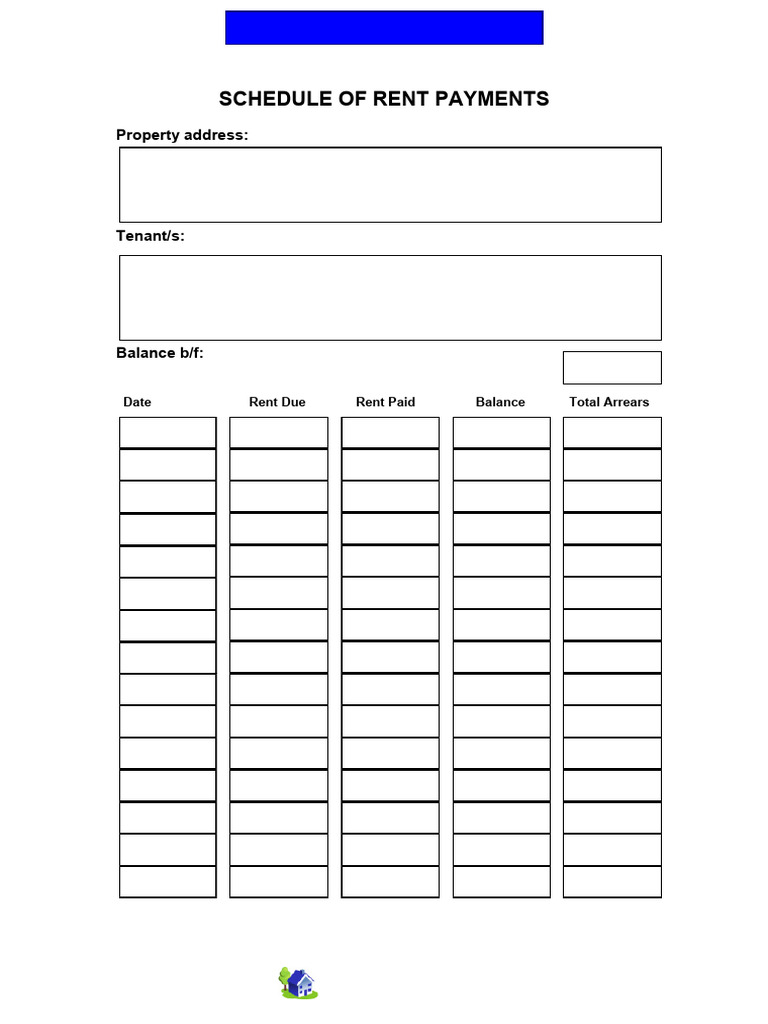 Free Rent Payment Schedule Template | PDF | Leasehold Estate | Arrears