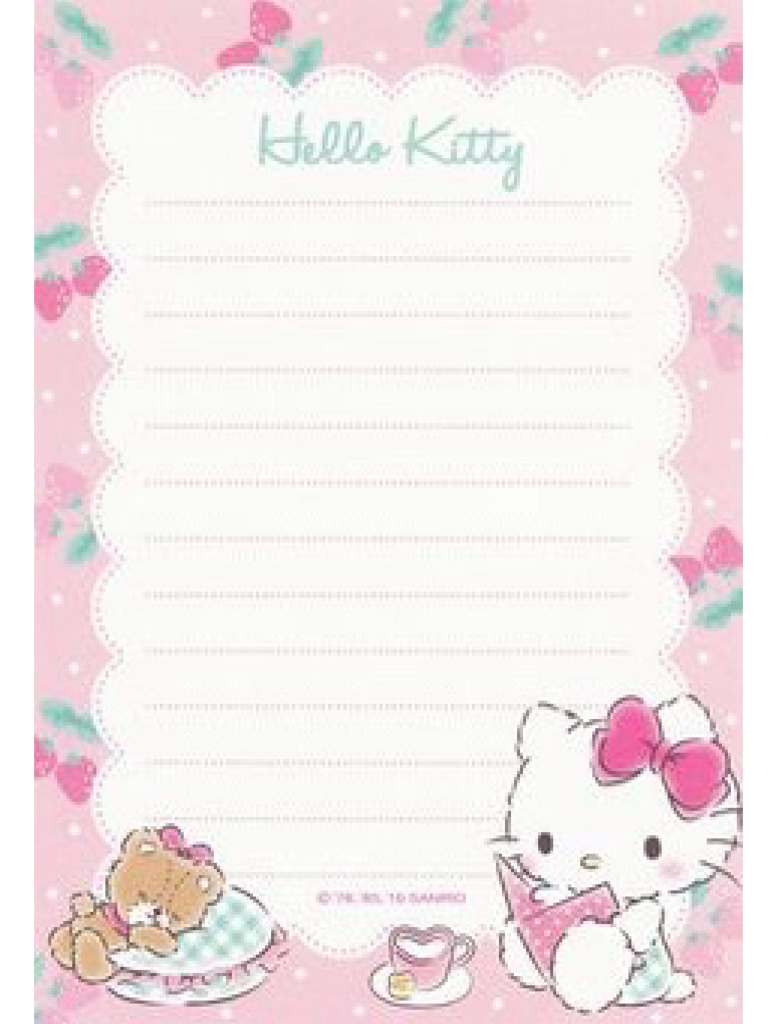 Hello Kitty Notepad | PDF