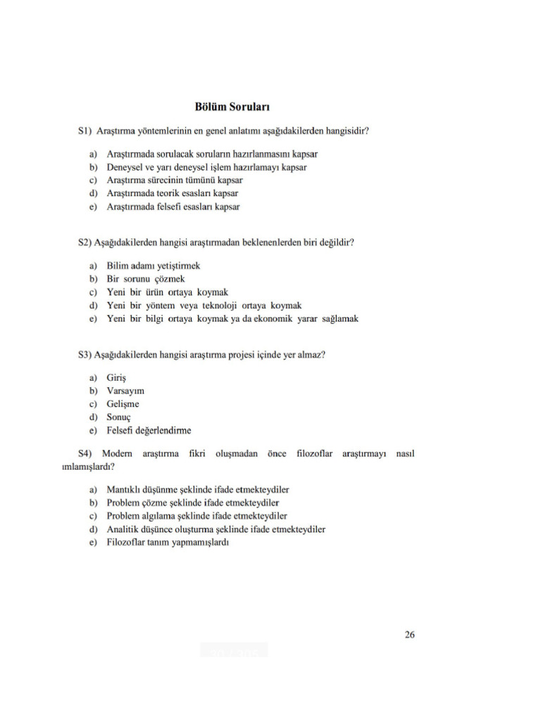 Arastirma Yontemleri Ve Teknikleri Final Ve Butunleme Calisma Sorulari 2 | PDF