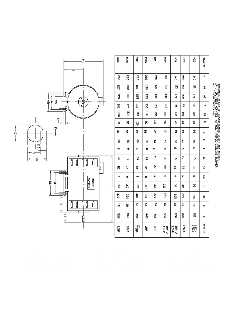 DC MOTOR DIMENSIONS Without Blower | PDF