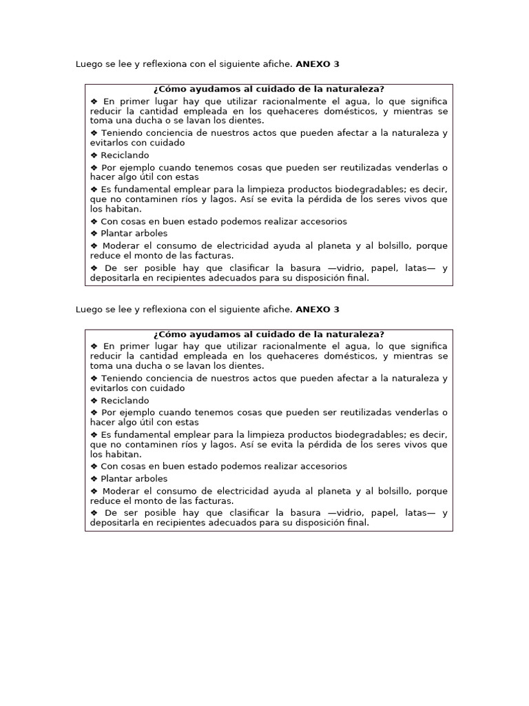 Luego Se Lee y Reflexiona Con El Siguiente Afiche | PDF