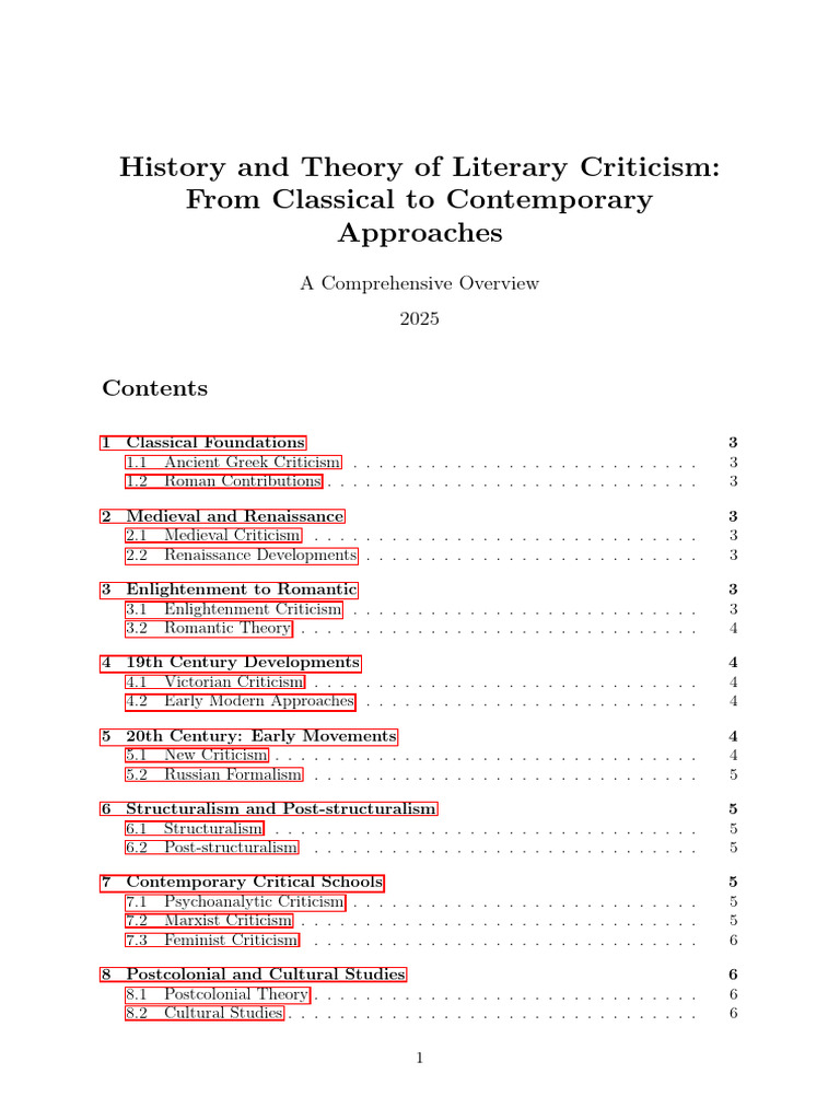 History and Theory of Literary Criticism. | PDF | Rhetoric | Literary ...