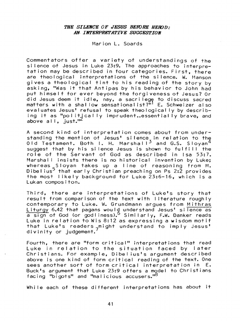 Jesus' Silence Before Herod Explained | PDF | Jesus | Copyright