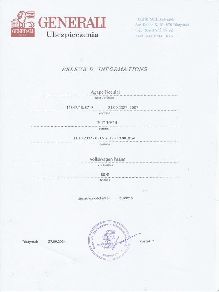 Bonus (Generali) Agape Neculai | PDF