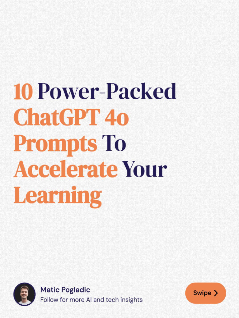 ChatGPT 4o Prompts For Learning | PDF