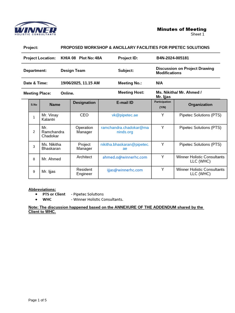 PTS KH8 MOM Drawing Modification 19.06.2025 | PDF | Civil Engineering ...