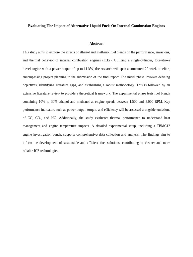 Impact of Alternative Liquid Fuels On ICEs - Remix | PDF | Internal ...