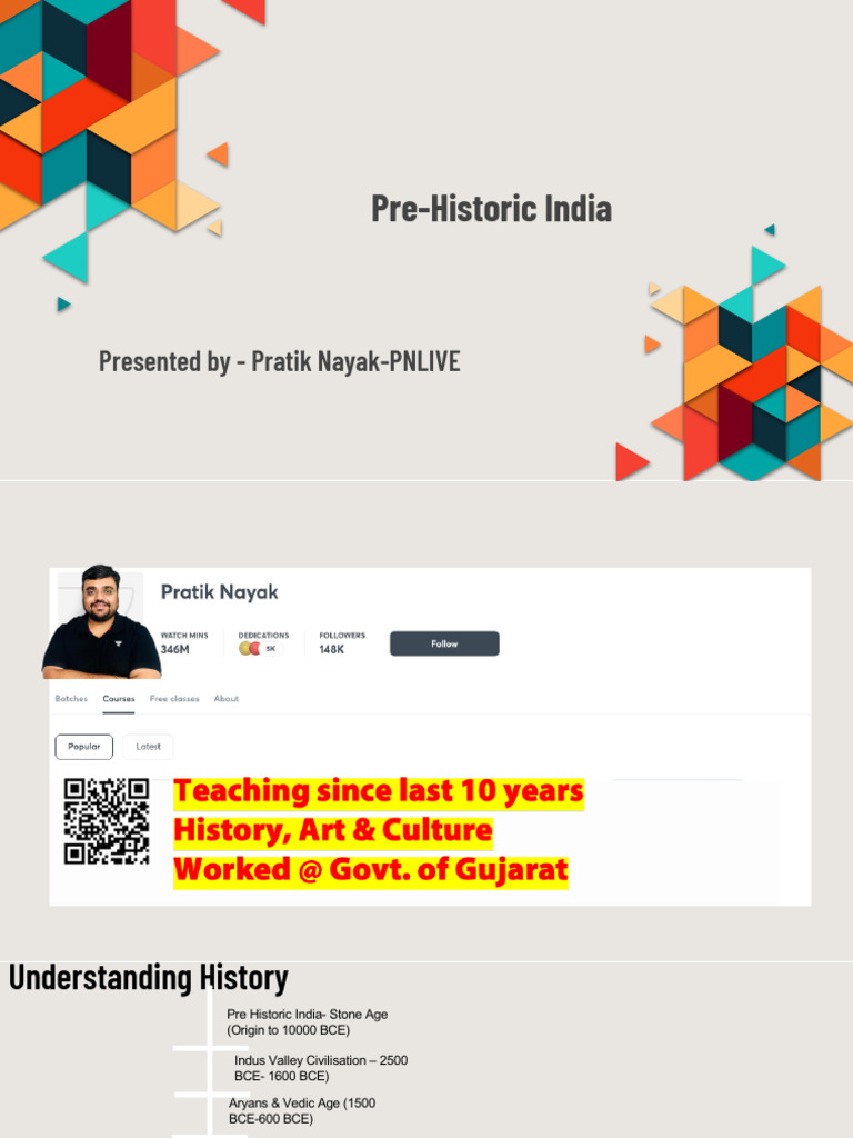 Prehistoric India Overview by Pratik Nayak | PDF | Paleolithic