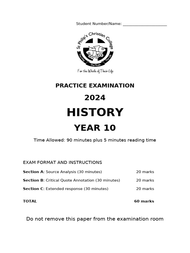 Year 10 History Practise Exam | PDF | Nazi Germany | Nazi Party