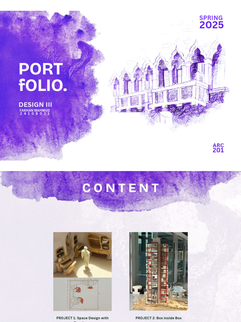 Farhan Mahmud 24108021 ARC201 Design III Spring-2025 Portfolio Compressed | PDF