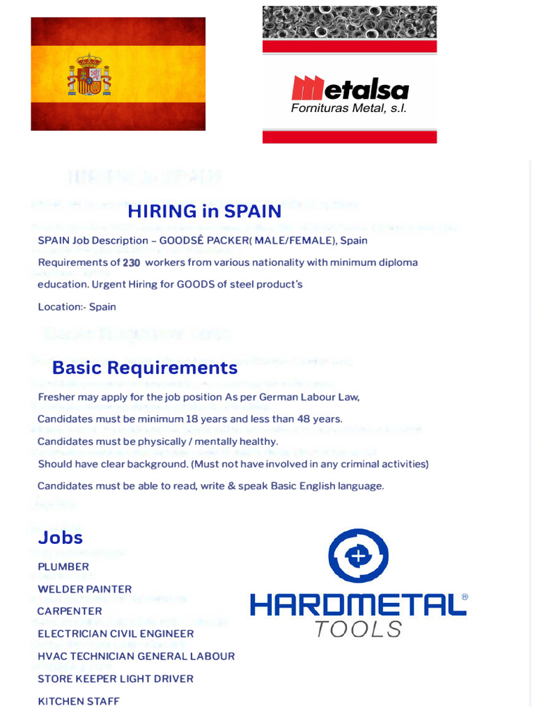 Job Opportunities in Spain for Foreigners | PDF