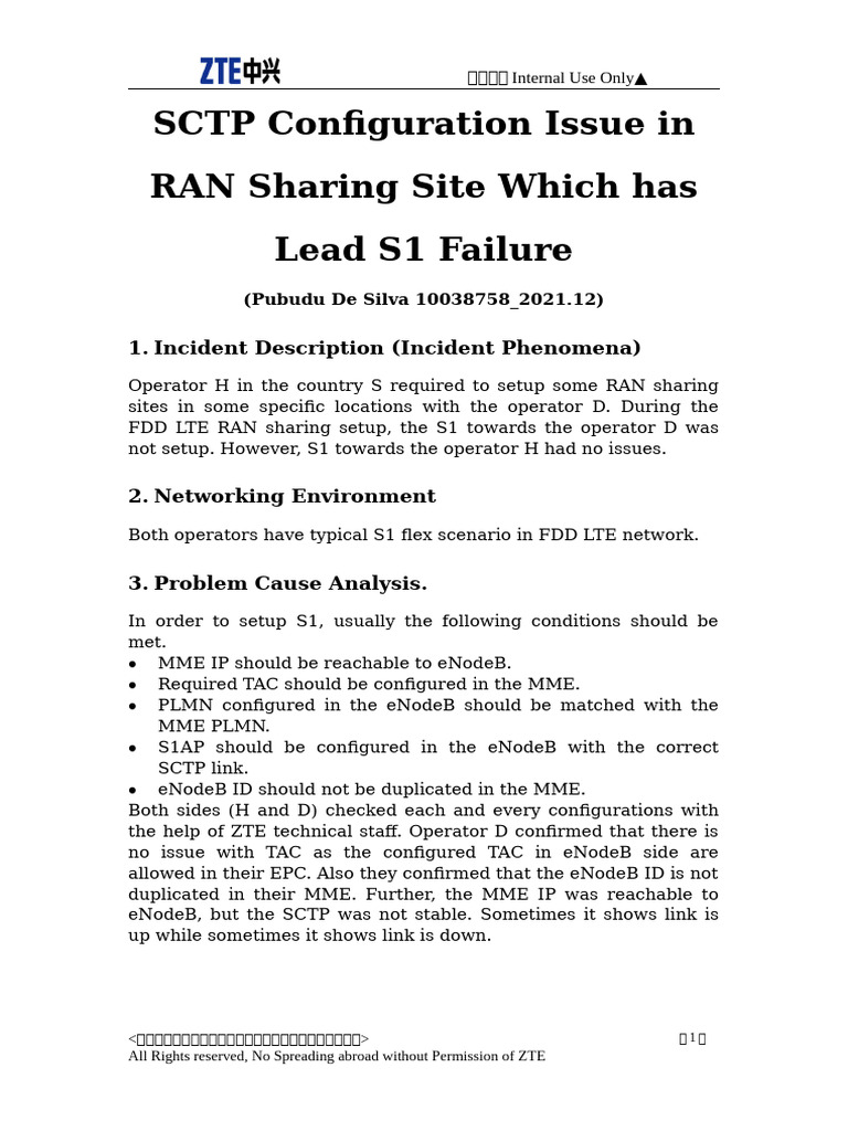 Wrong Configuration Caused in Handoff Failure - Pubudu | PDF | File ...