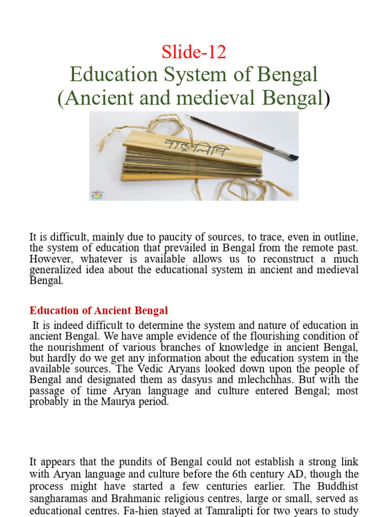Lec-12 - Education System of Bengal (Ancient and Medieval Bengal) | PDF ...