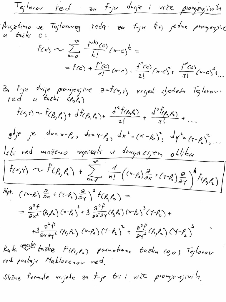 05 Tejlorova Formula Izvod F-Je U Datom Smjeru Jedanacina Tangentne ...