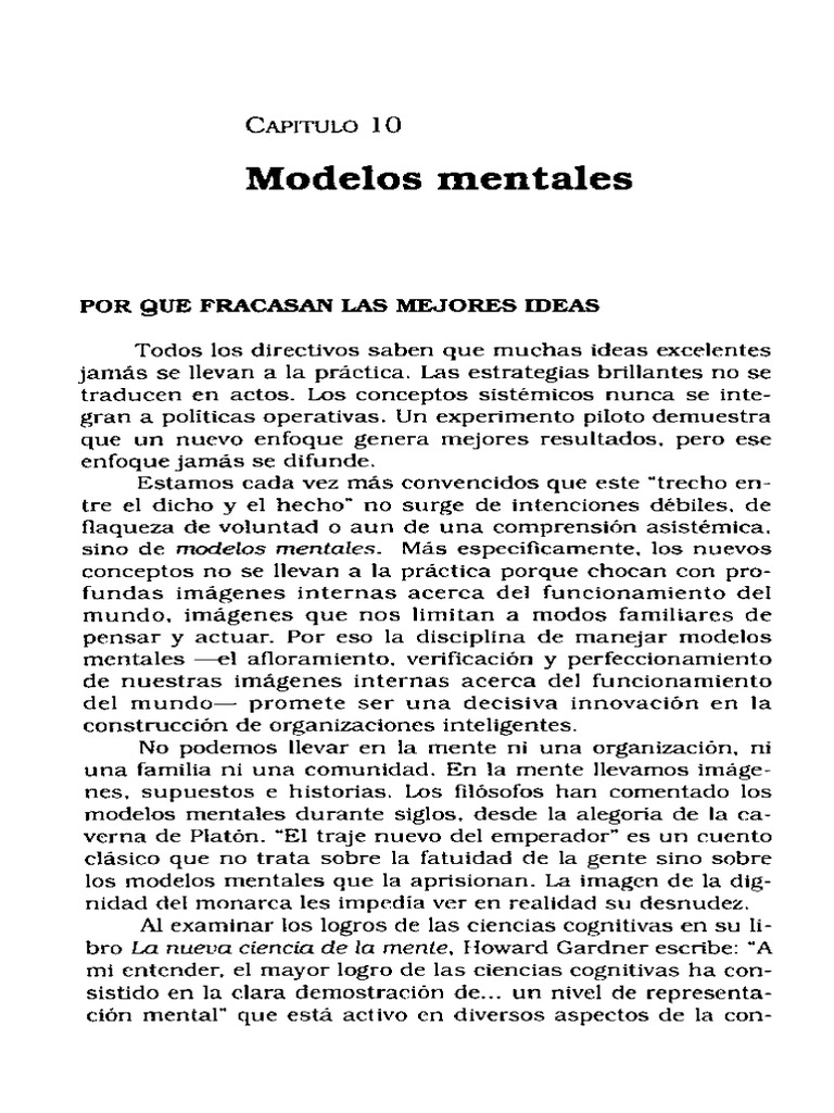 Peter Senge - La Quinta Disciplina - Cap.10 - Modelos Mentales | PDF | OPEP