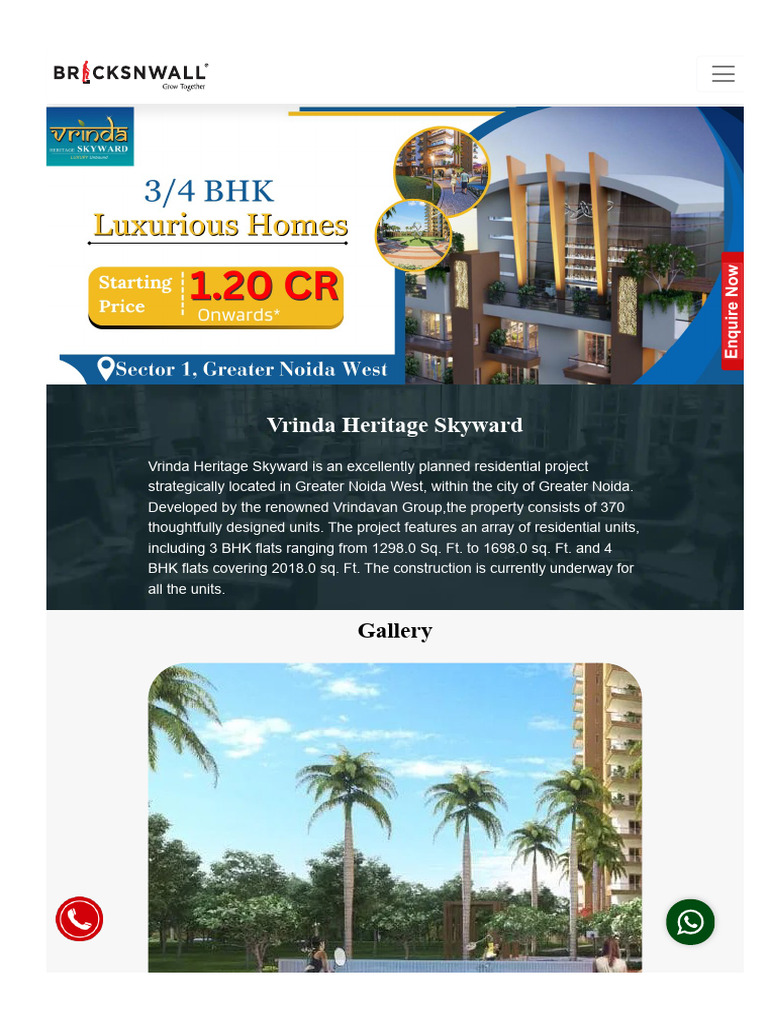 Vrinda Heritage Skyward 3/4BHK Greater Noida West | PDF