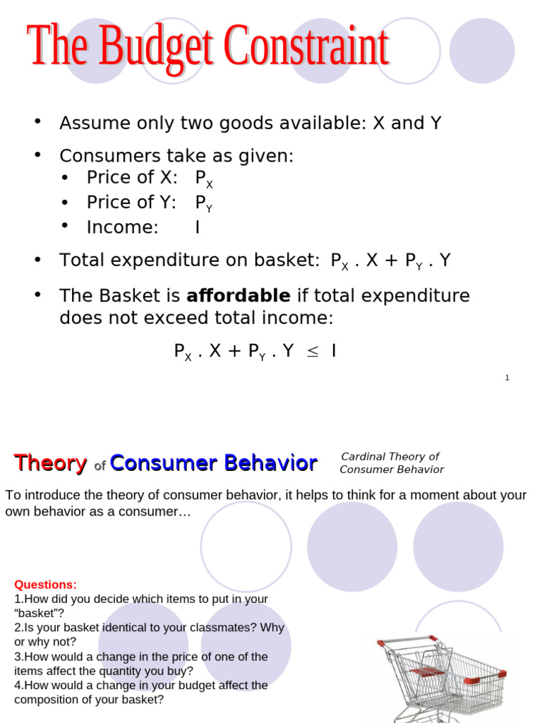 Theory of Consumer Behavior 2 | PDF | Utility | Economics