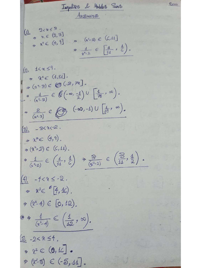 Inequalities & Modulus-Hints A | PDF