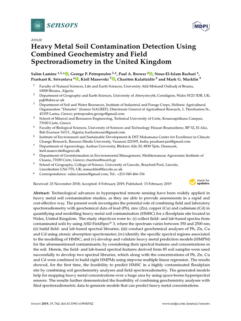 05-Article - Heavy Metals in The UK | PDF | Absorption Spectroscopy | Geochemistry