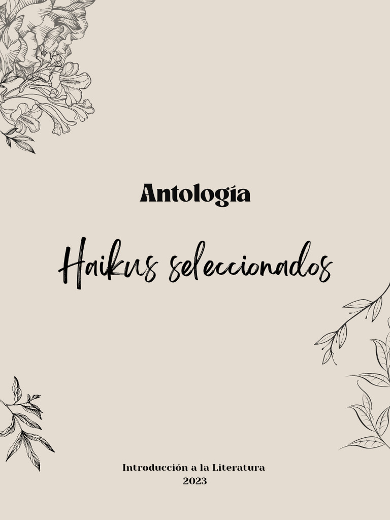 Antología de Haikus Seleccionados, Introducción A La Literatura, 2023 | PDF | Haiku | Literatura ...