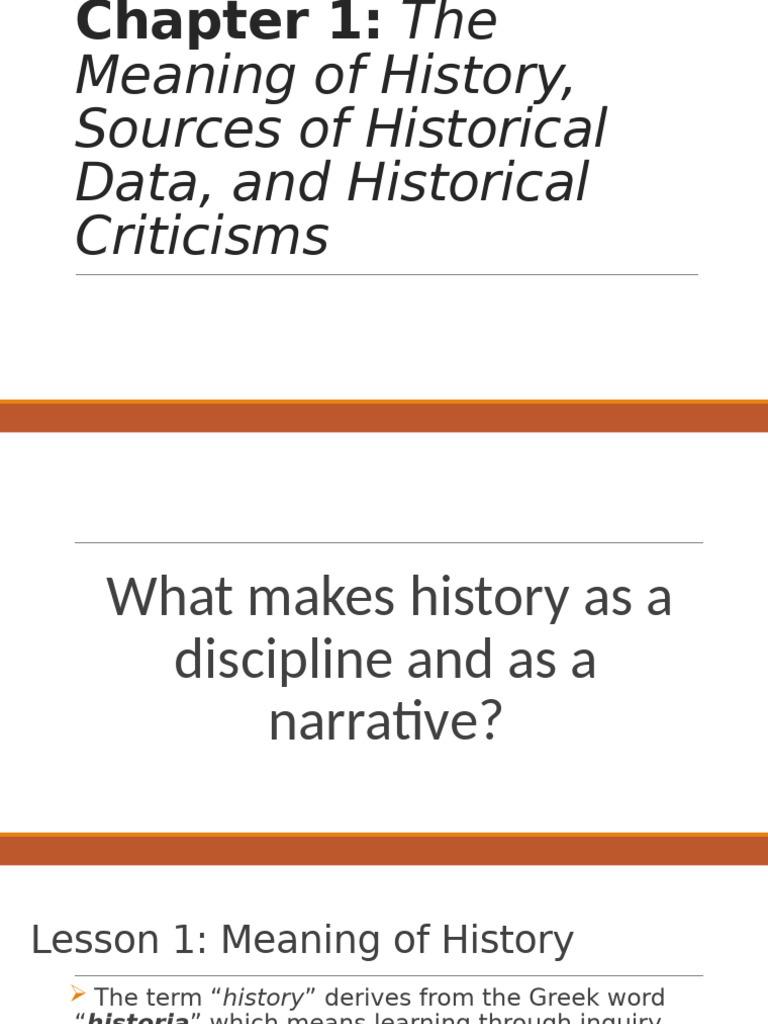 Chapter 1 Lesson 1 | PDF | Historian | Narrative