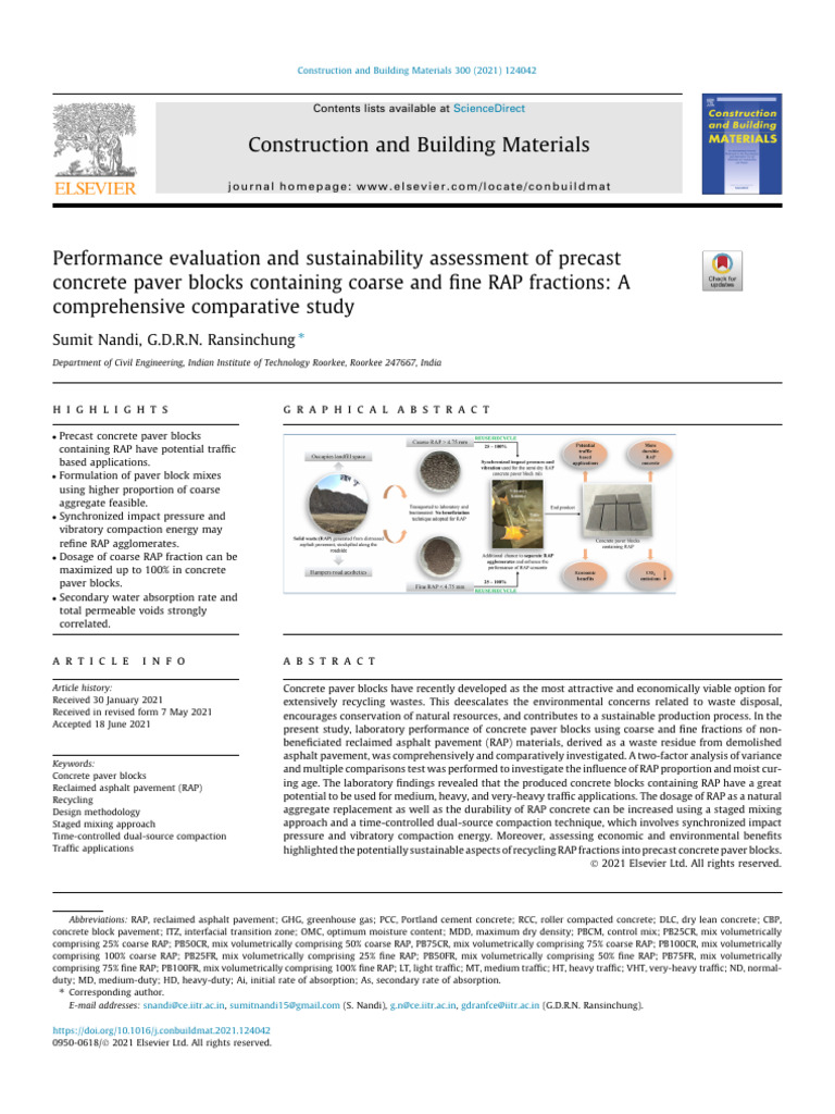 2021-Nandi and Ransinchung-CBM-concrete Paver Blocks | PDF | Concrete ...