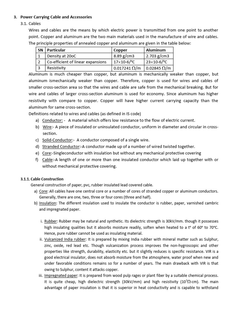 Power Carrying Cable and Acessories Std. | PDF | Wire | Electrical ...