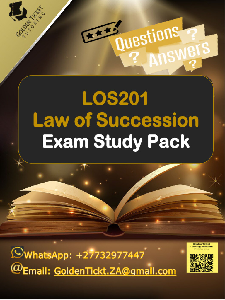 Law of Succession Exam Study Pack | PDF | Will And Testament | Inheritance