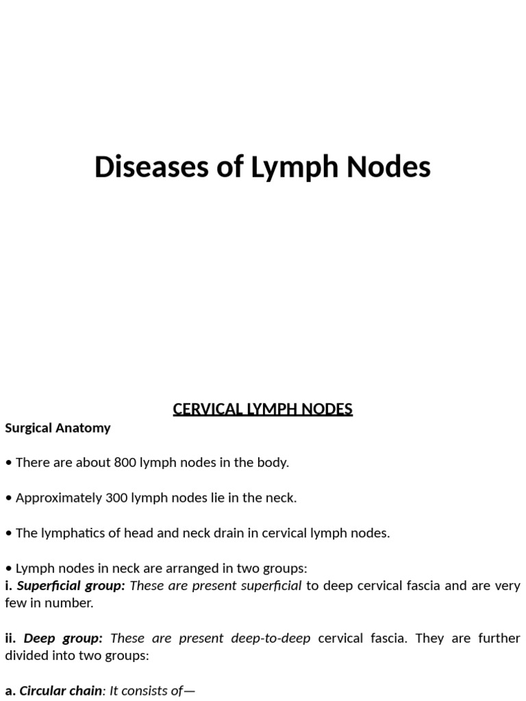 Cervical Lymph Nodes and Dissection | PDF | Lymphatic System | Neck