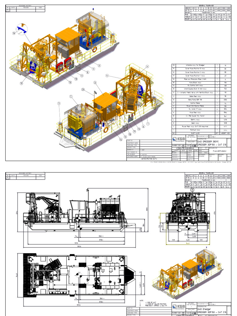 GAD & COG Position - Dredger 3DP 150 | PDF | Equipment | Mechanical ...