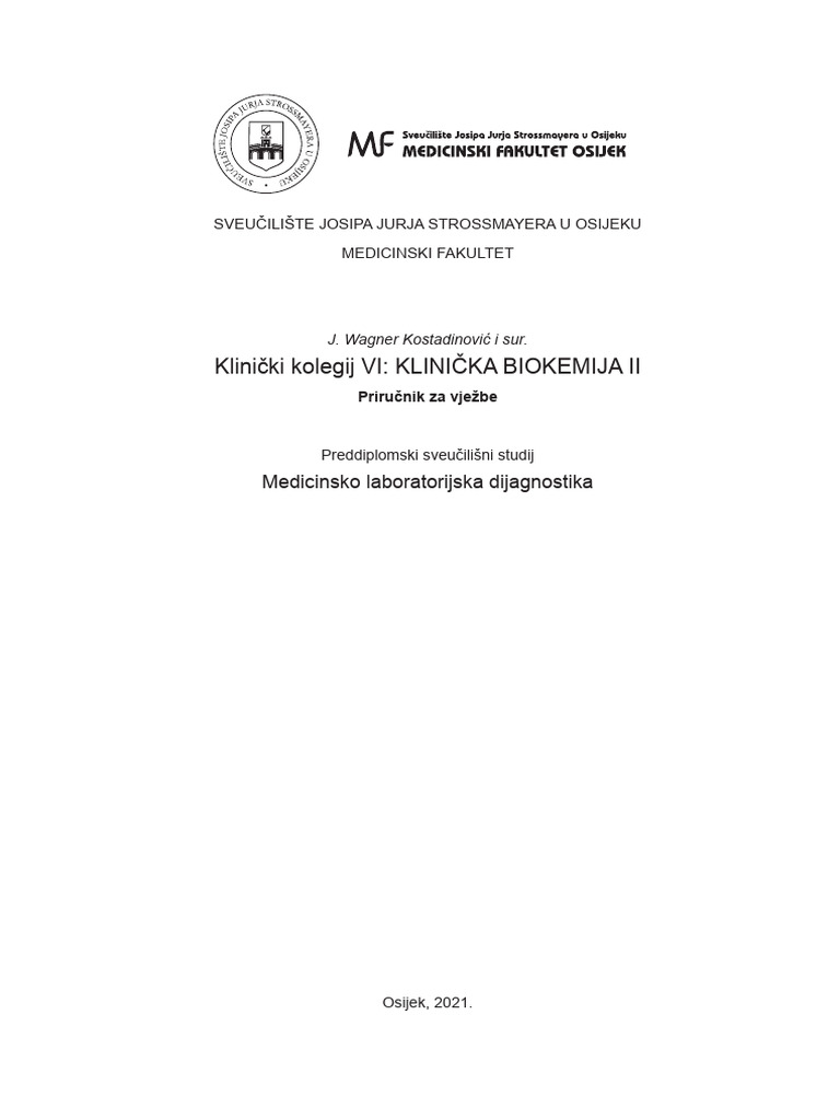 Prirucnik KLINICKA BIOKEMIJA | PDF