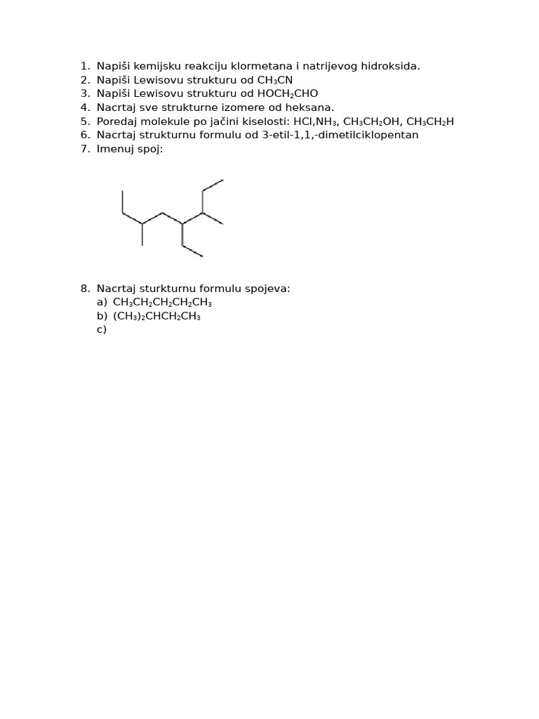 Organska Kemija-Vježba | PDF
