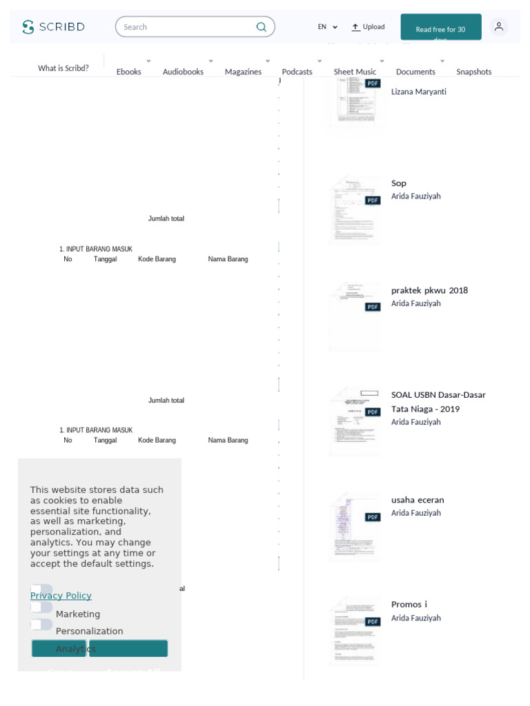 PDF Format Dokumen Di Gudang | PDF | Scribd | Written Communication