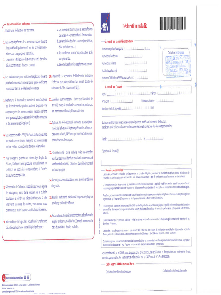 Déclaration Maladie | PDF