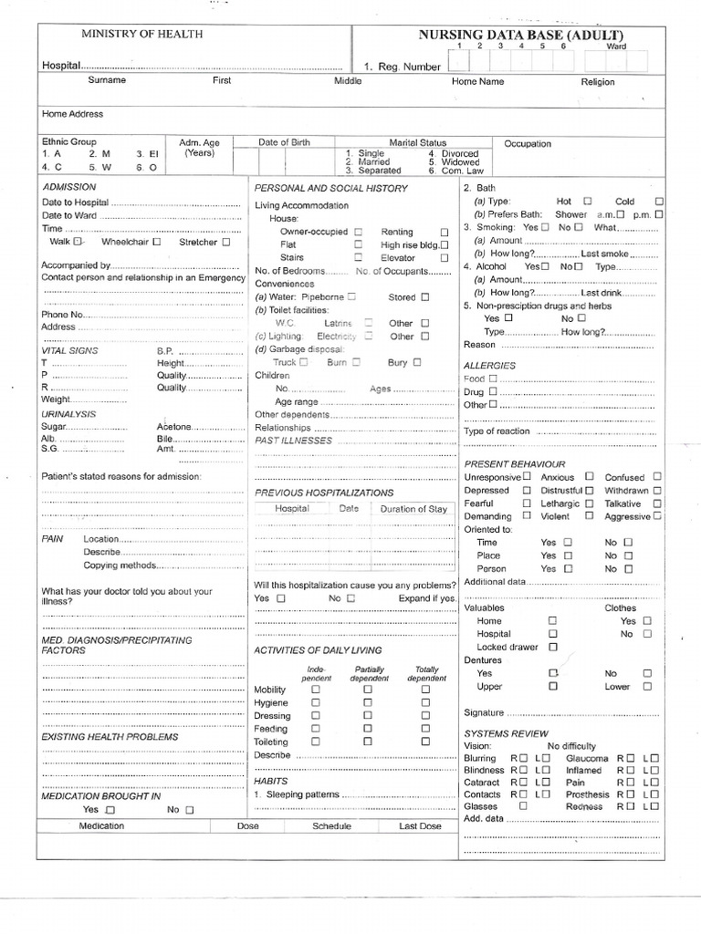 Adult Nursing Database | PDF