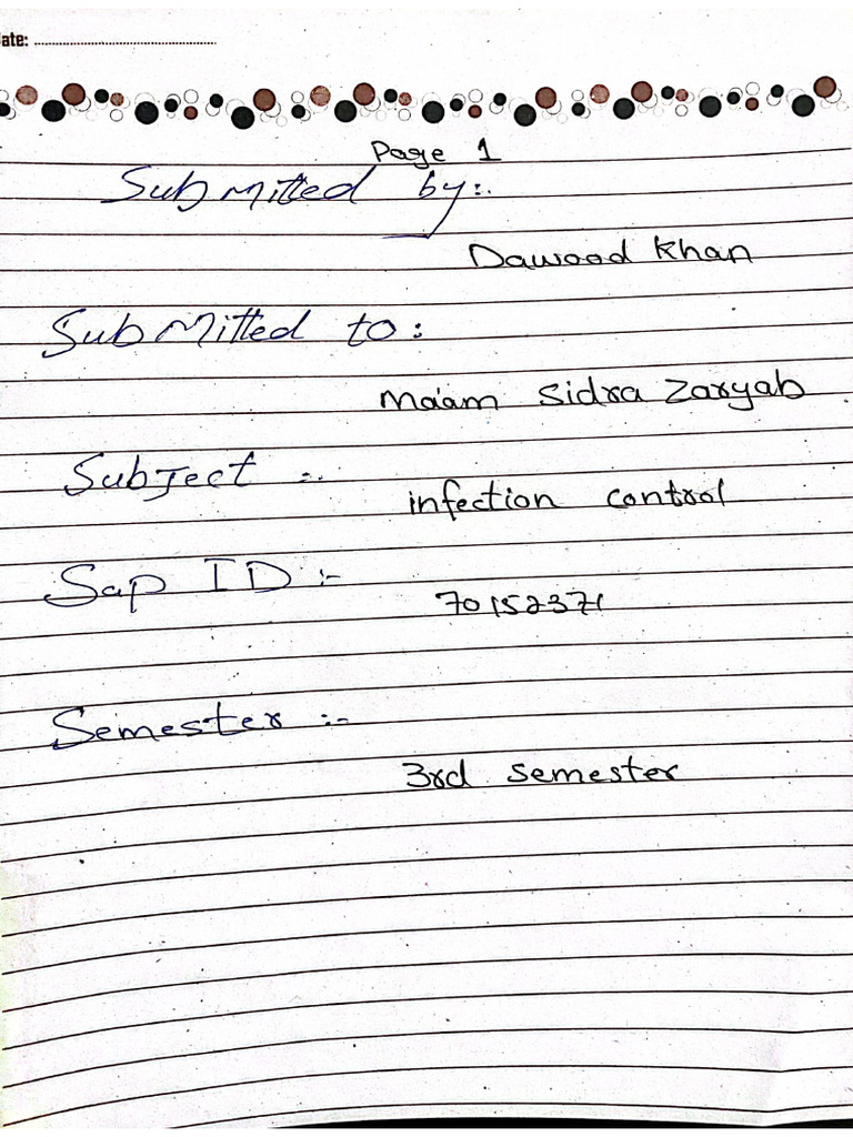 Infection Control Assignment | PDF