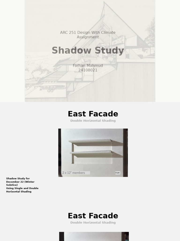 Shadow Study of East Facade Shading | PDF | Sun | Celestial Mechanics