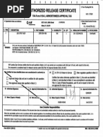 Authorized Release Certificate: Faa Form 8130-3, Airworthiness Approval ...