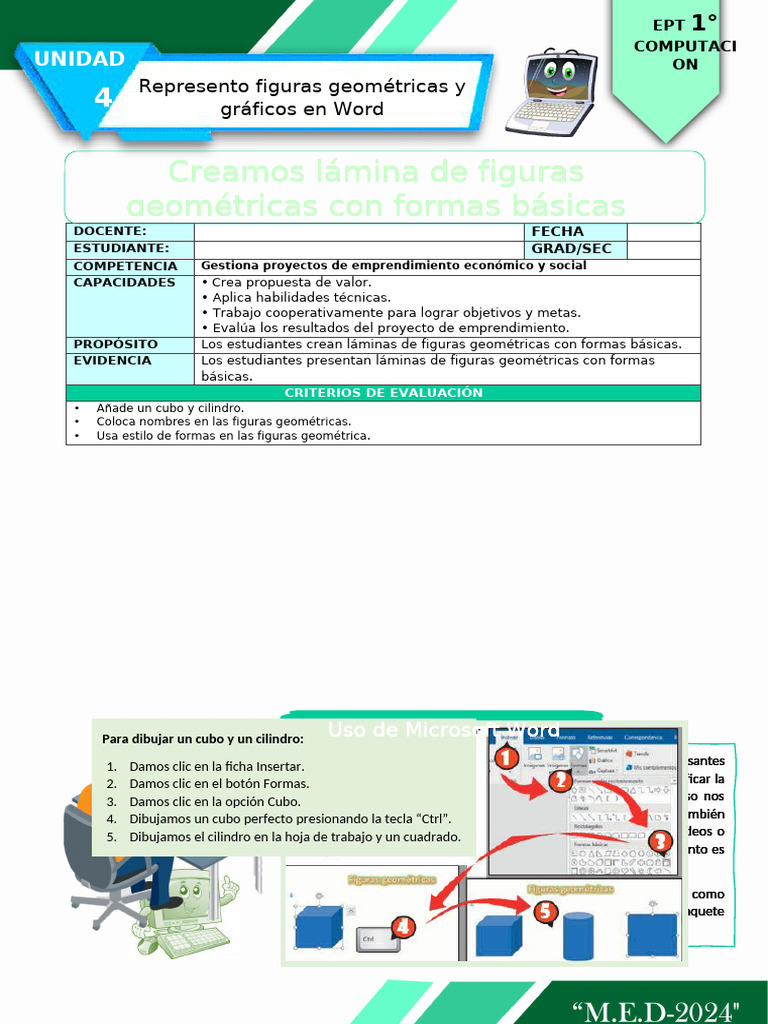 Ficha de Actividad Ept 1°-Semana 3 | PDF | Microsoft Word | Microsoft