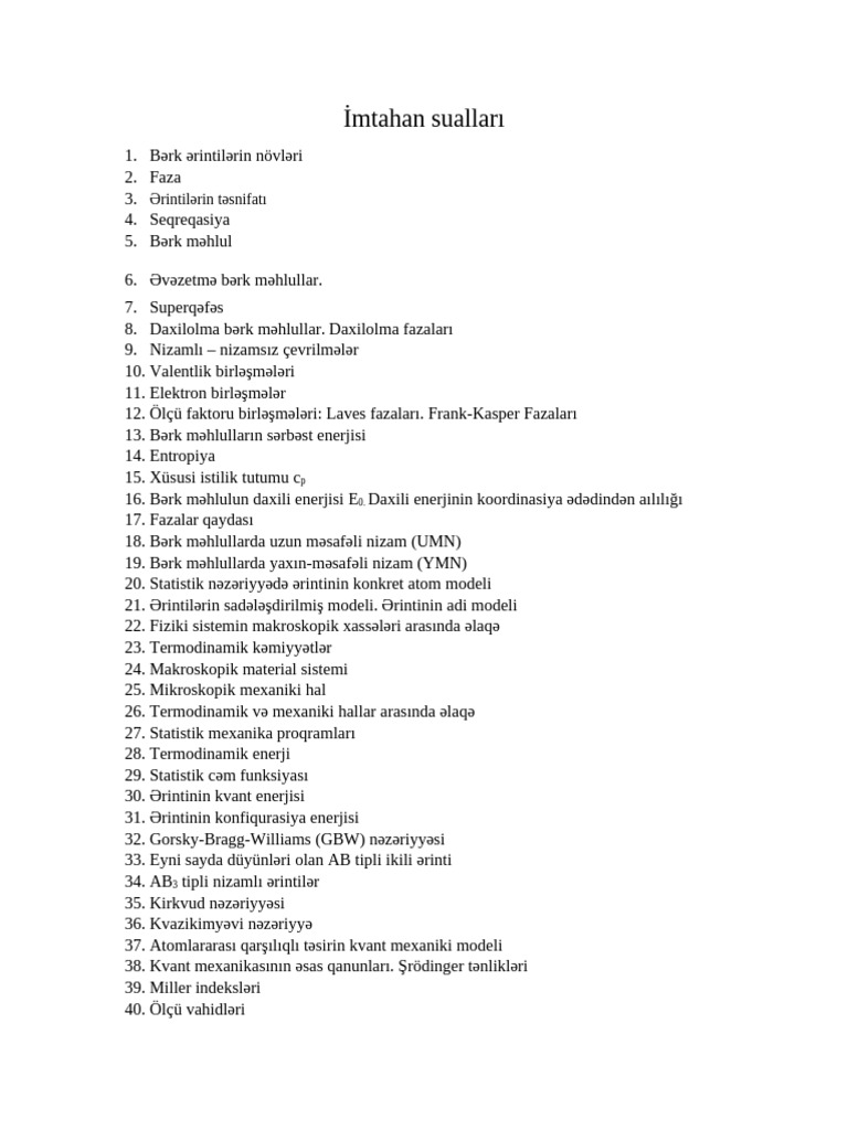 4623a XKPƏYMD İmtahan Sualları - Cavabla | PDF