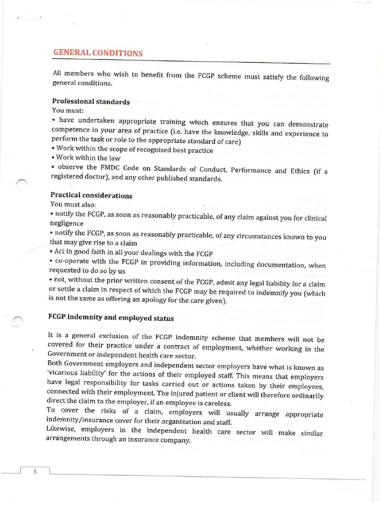 General Conditions - FCGP - Indemnity Trust Accout | PDF