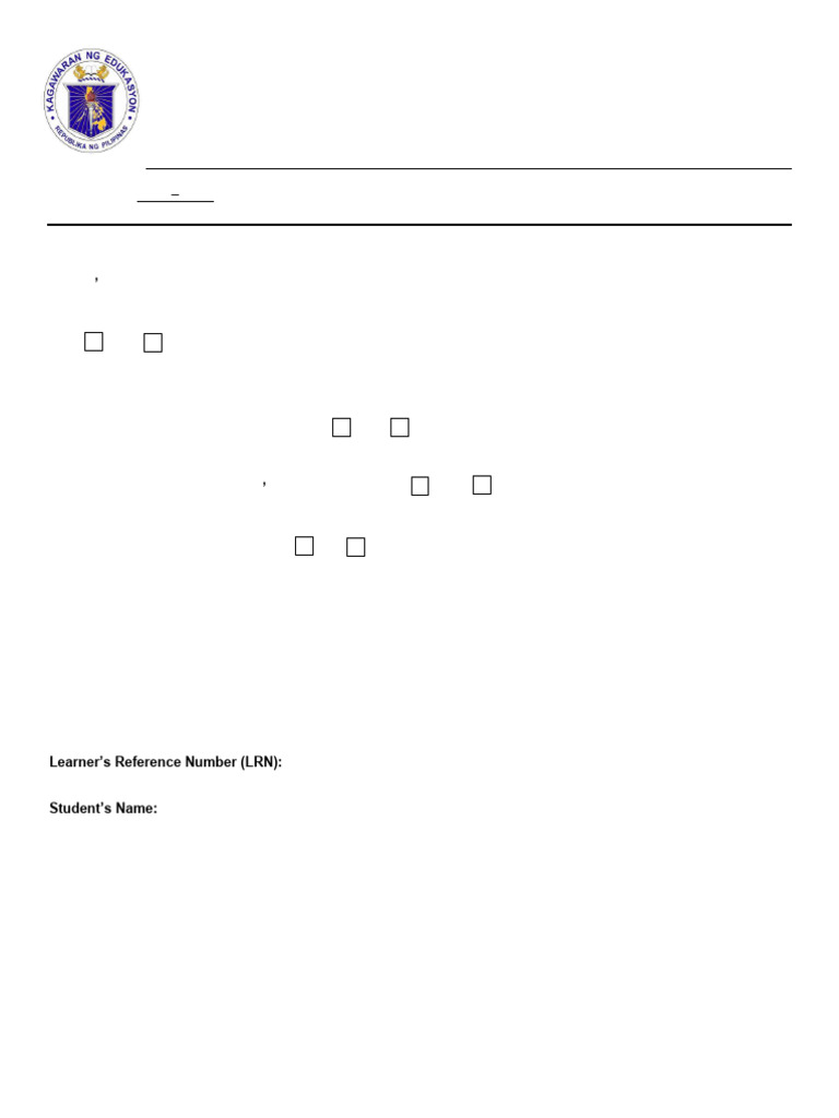 CSHSB-Basic Education Enrollment Form SY25-26 | PDF