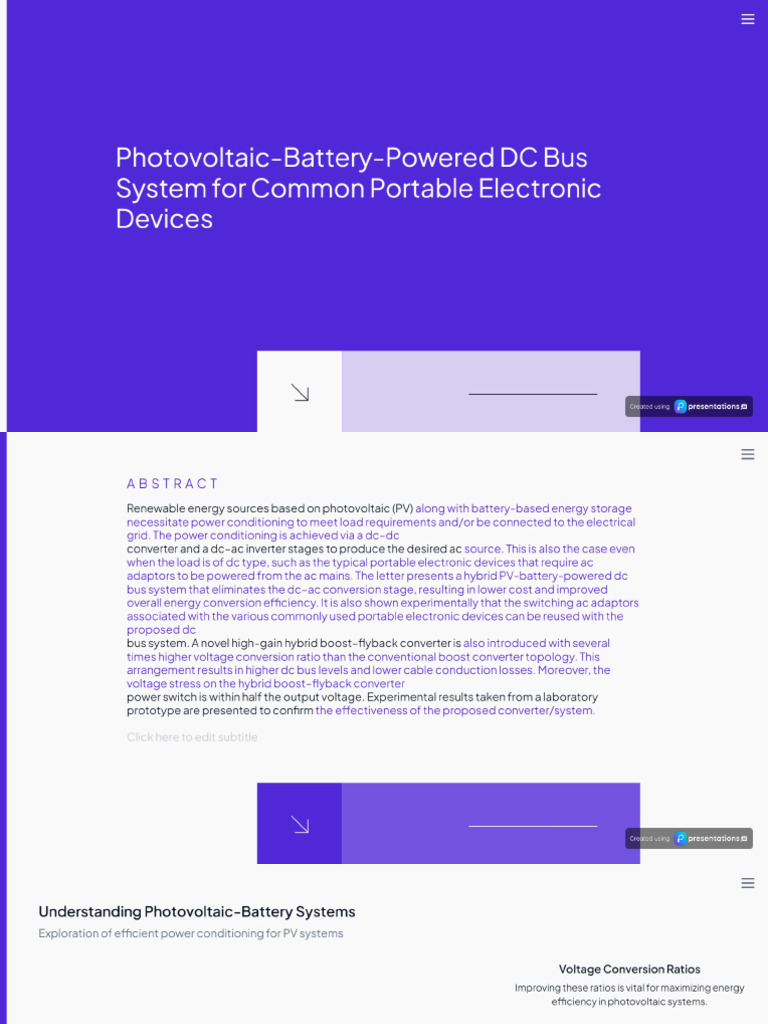 PV Powered DC Bus System | PDF