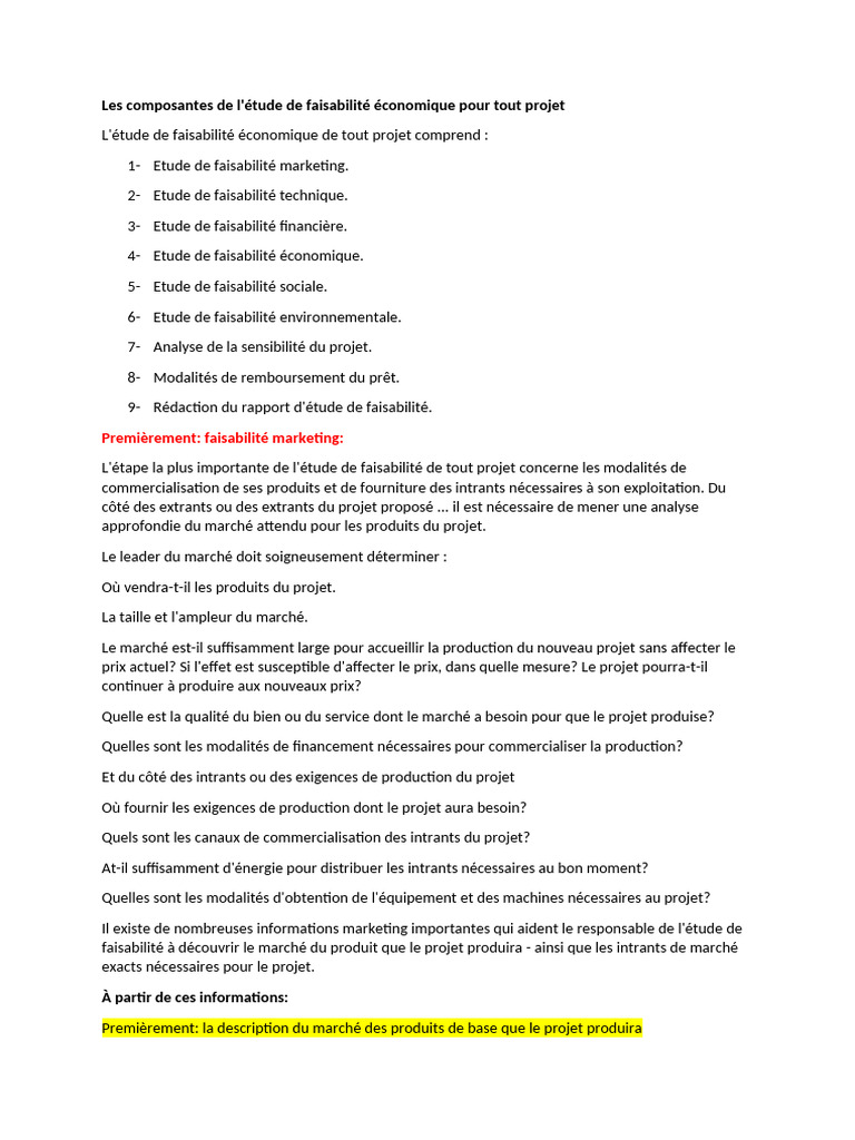 Étude de faisabilité économique de projet | PDF | Actualisation | Prêts
