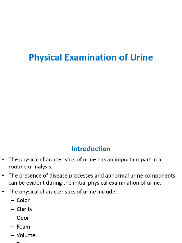 Physical Examination of Urine | PDF | Urine | Kidney