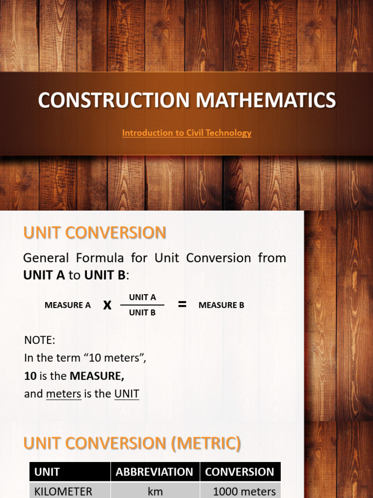 Construction Mathematics | PDF | Foot (Unit) | Metre
