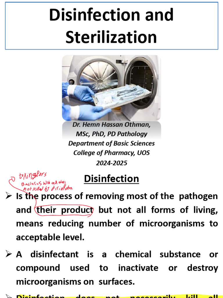 Lec-1 - HLT - Disinfection and Sterilization | PDF | Disinfectant | Sterilization (Microbiology)